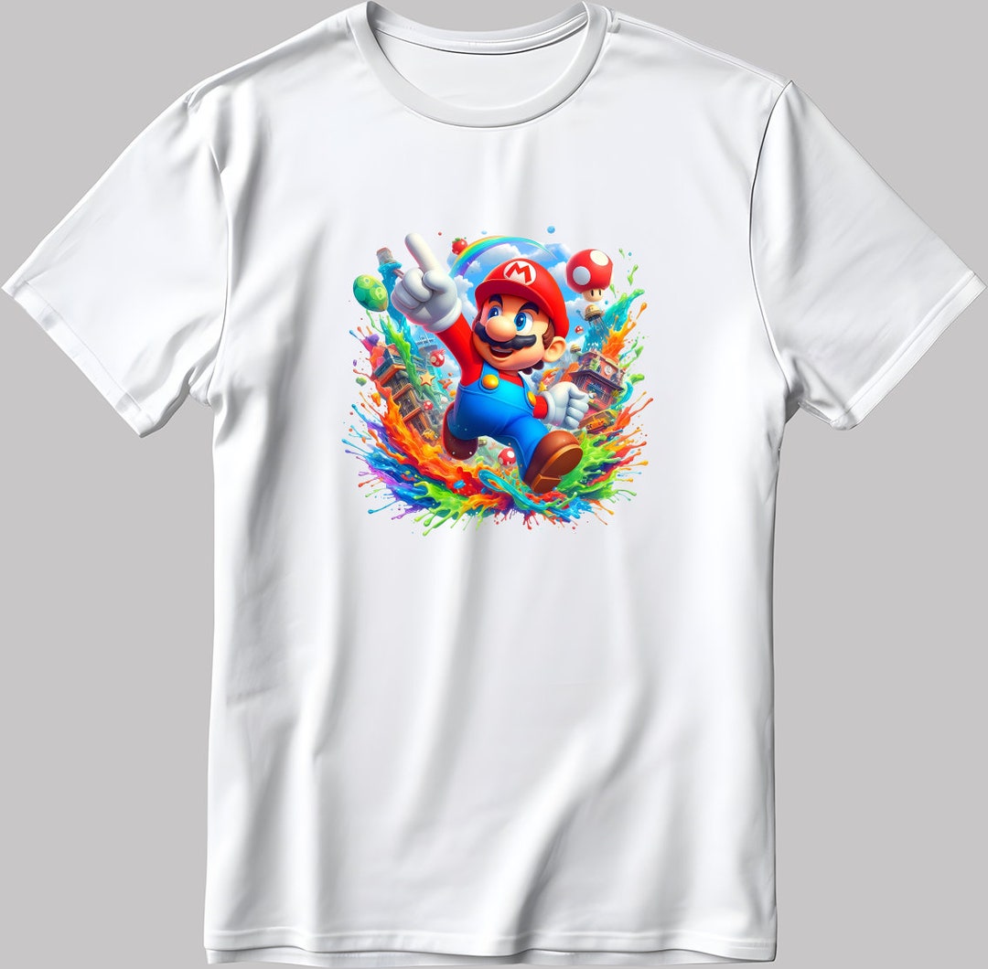 Super Mario Short Sleeve White-black Men's / Women's T Shirt N203 - Etsy