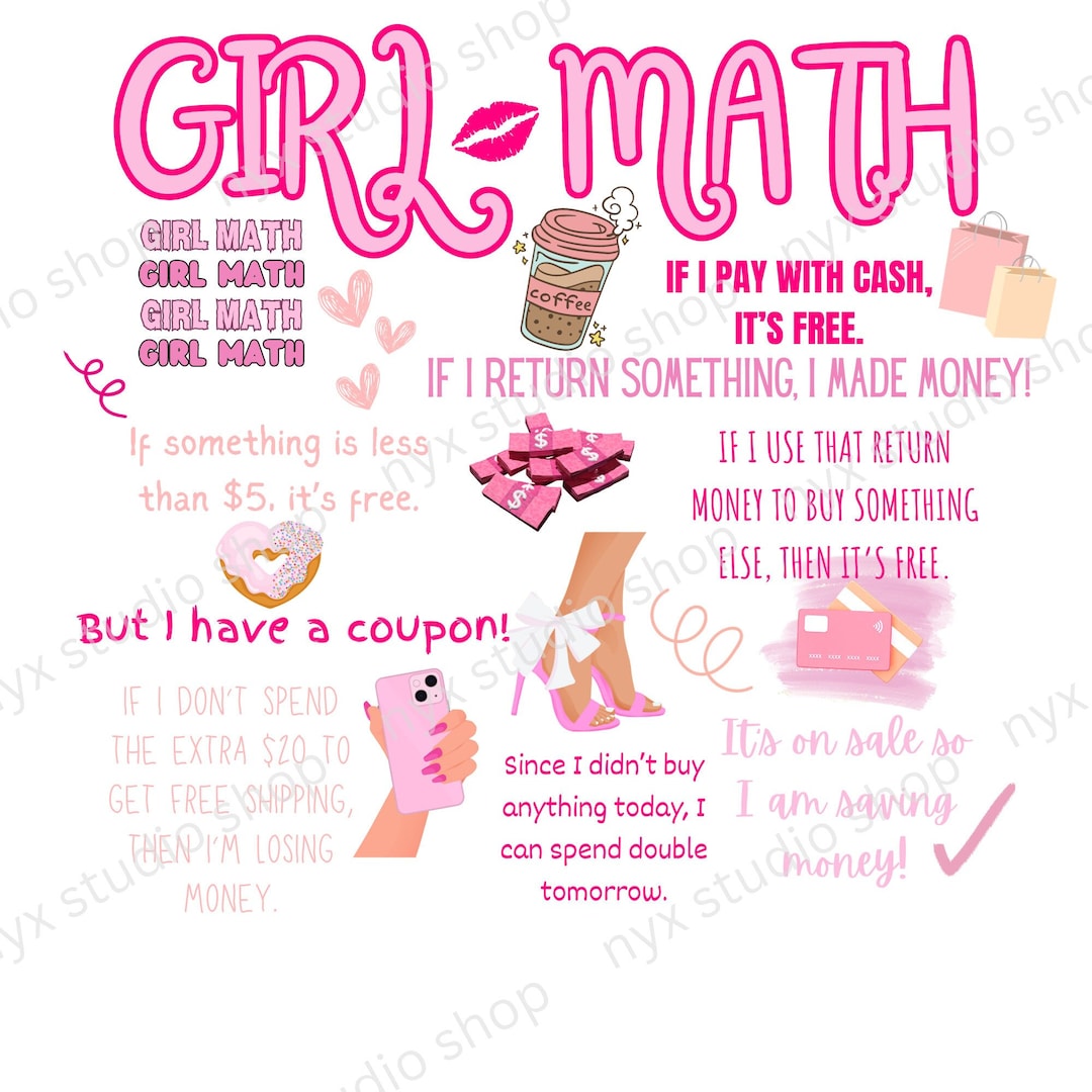 Girl Math Png, Instant Download, Shopping Math, Funny Girl Shirts - Etsy