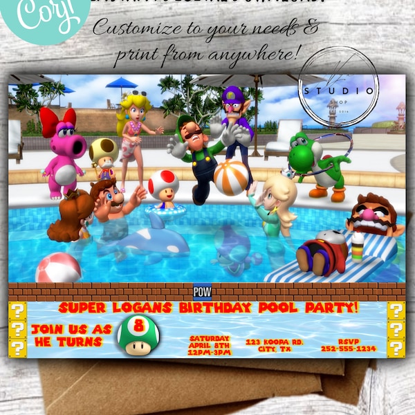 Mario Splash Bash - Etsy