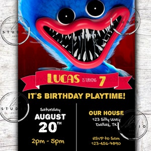 Editable Huggy Birthday Party Invite, Instant Download, Editable ...