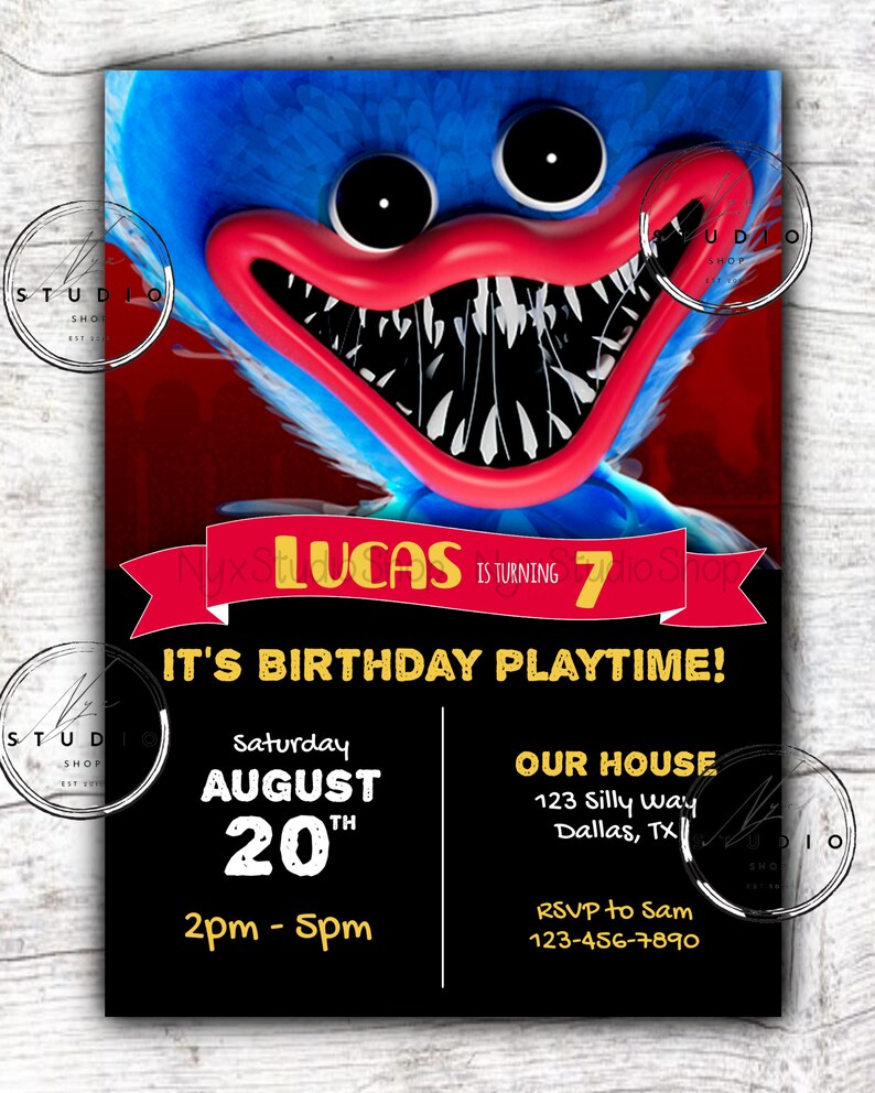 Editable Huggy Birthday Party Invite Instant Download - Etsy