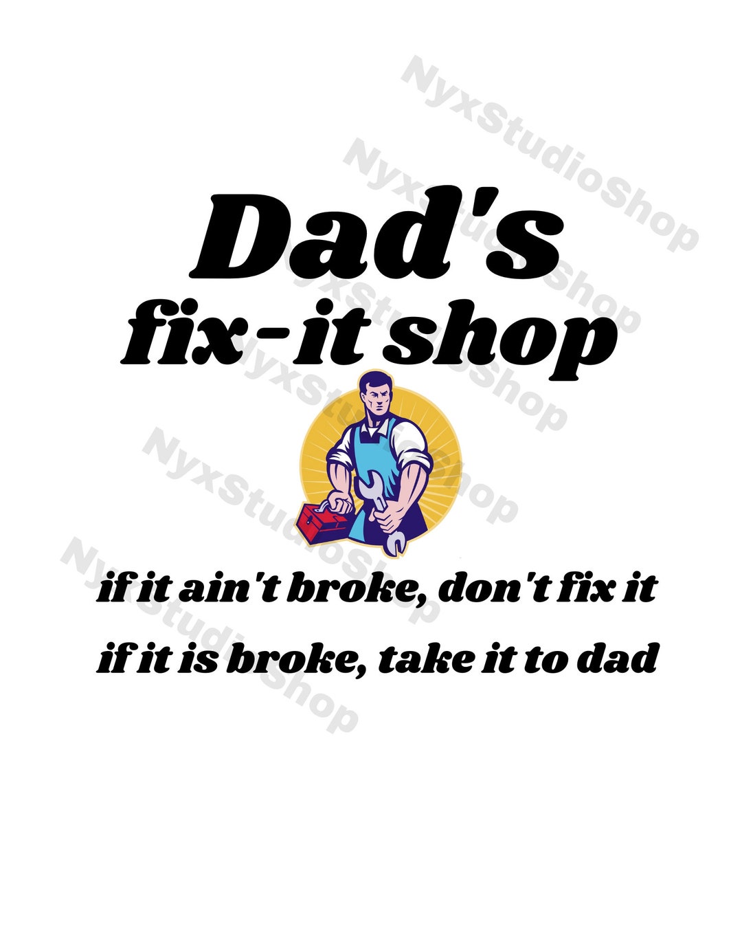 Dad's Fix It Shop Sublimation PNG DIY Father's Day Gift, Tool Lover Dad ...
