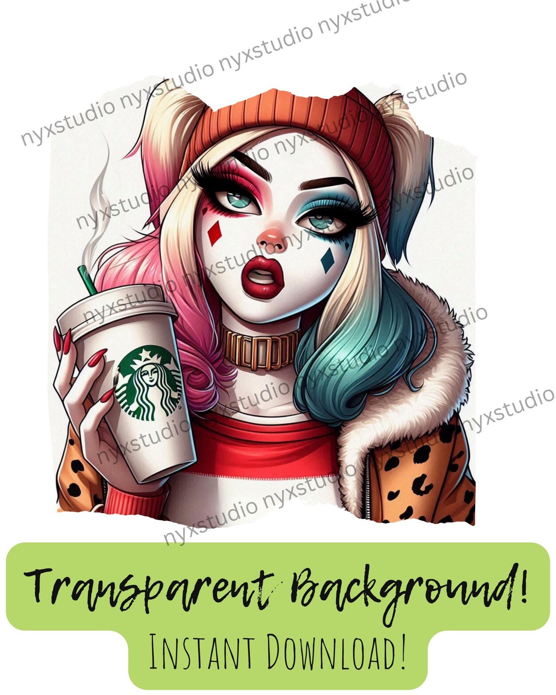 The ORIGINAL Mean Girl Boujee Clown Princess, Cheetah, Coffee Cup, PNG ...