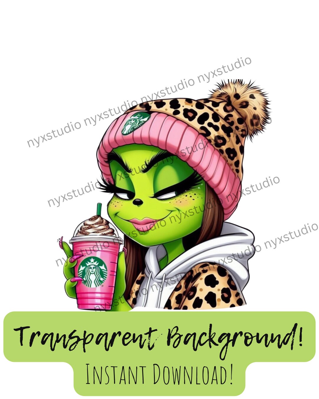 Grinch Girl, Christmas Grouch, Christmas Green Mean Girl, Cheetah, Pink ...