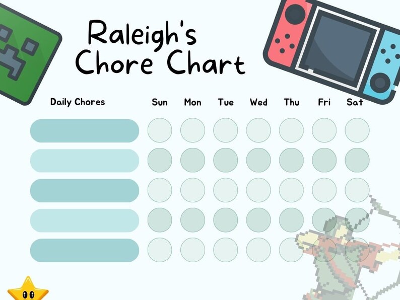 Video Game Themed Chore Chart - Etsy