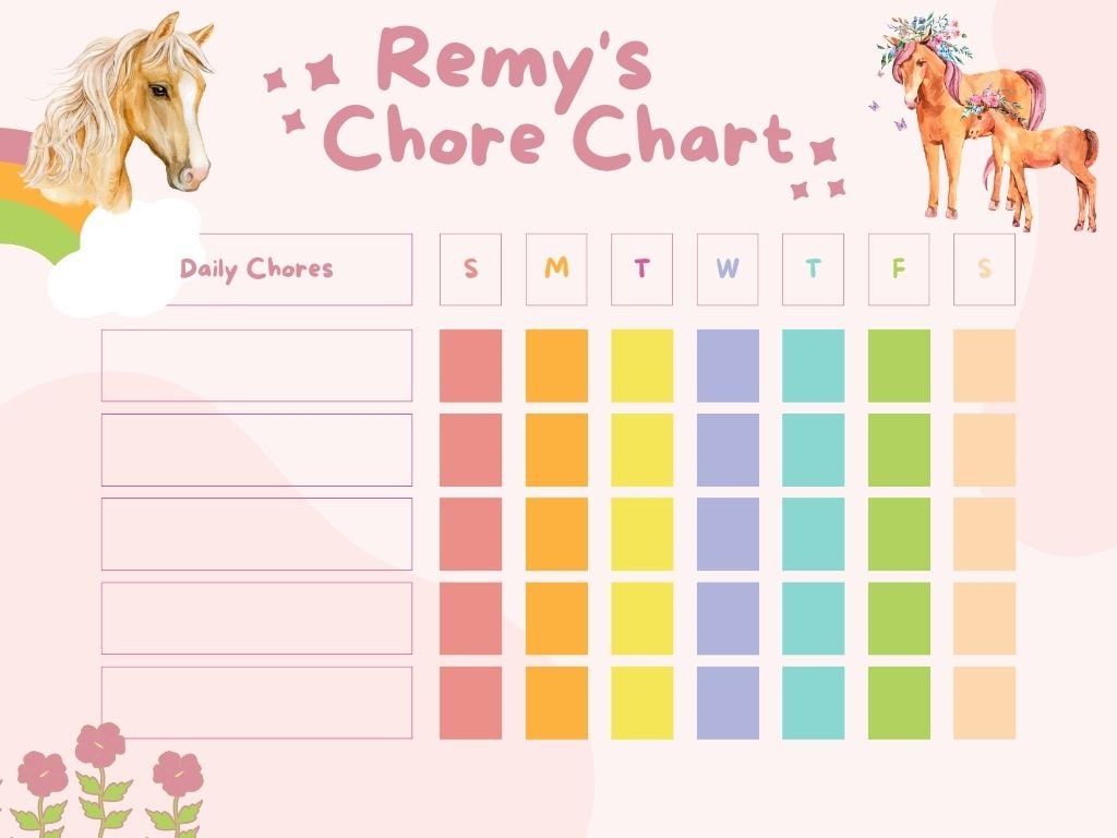 Horse Themed Chore Chart - Etsy