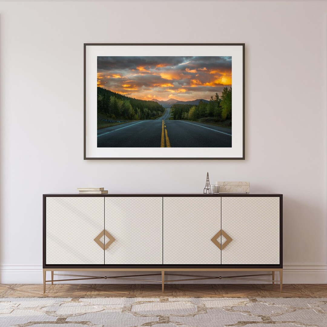 Open Road Wall Art Banff National Park Canada, Canadian Rockies Digital ...