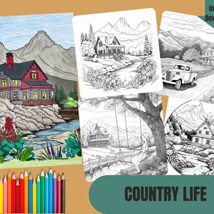 35 Country Life Coloring Pages, Coloring Book, Printables - Etsy