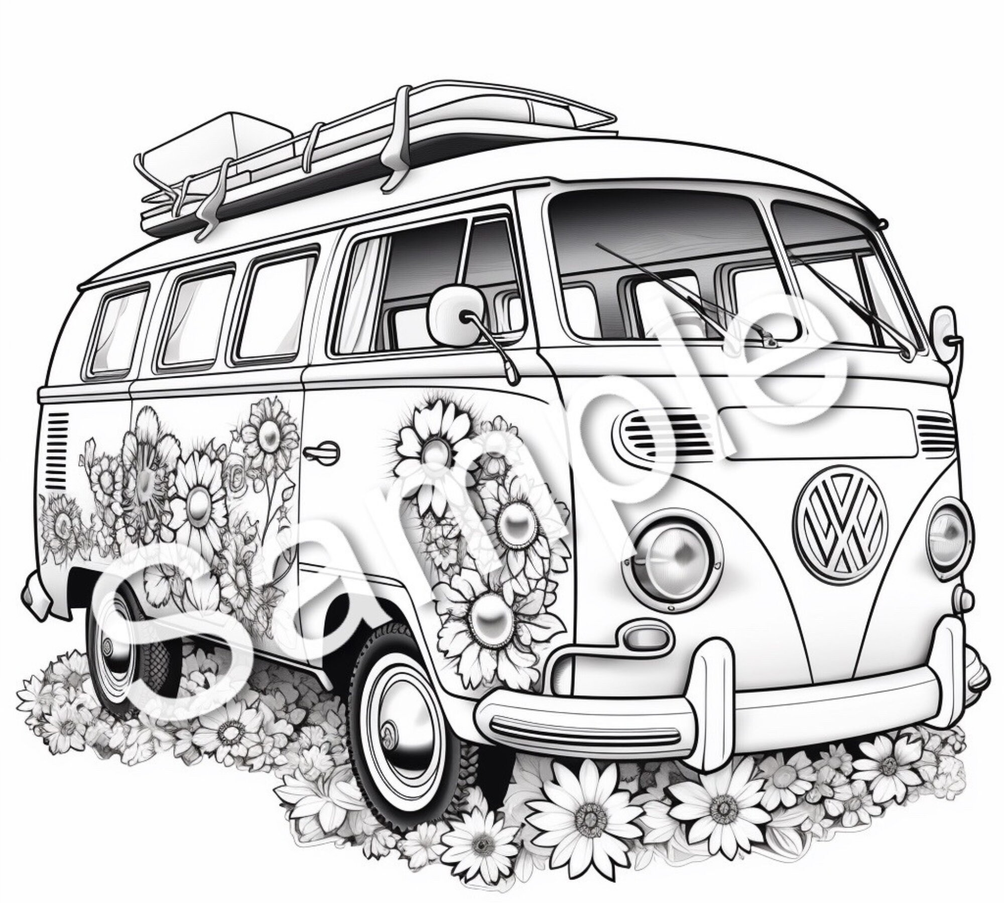 25 Groovy Bus Coloring Pages, Coloring Book, Printables - Etsy UK