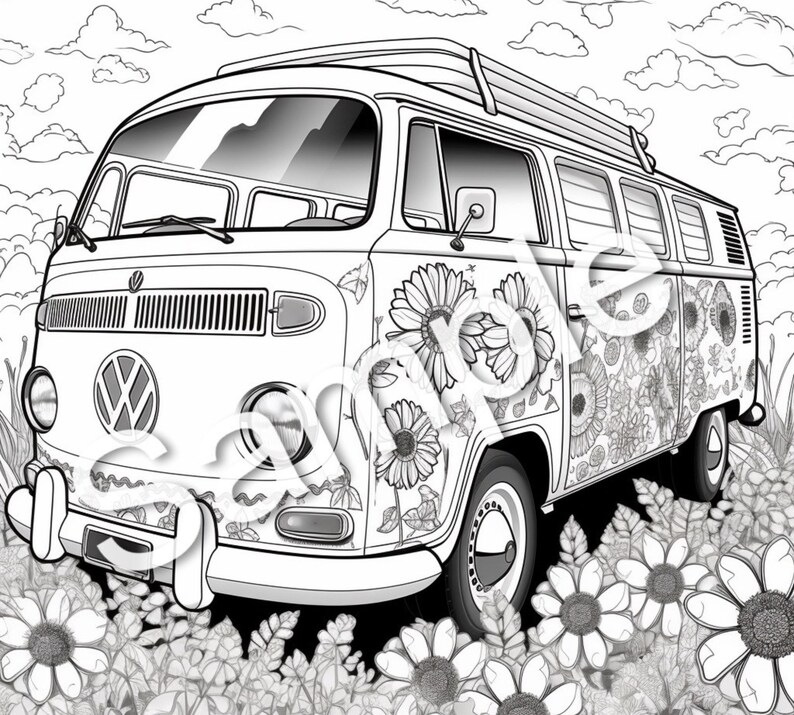 25 Groovy Bus Coloring Pages, Coloring Book, Printables - Etsy Australia