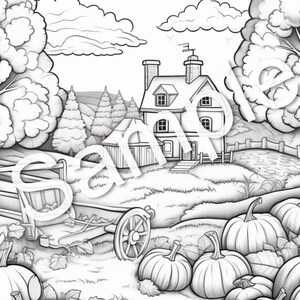 25 Fall Scenes Coloring Pages, Coloring Book, Instant Download - Etsy