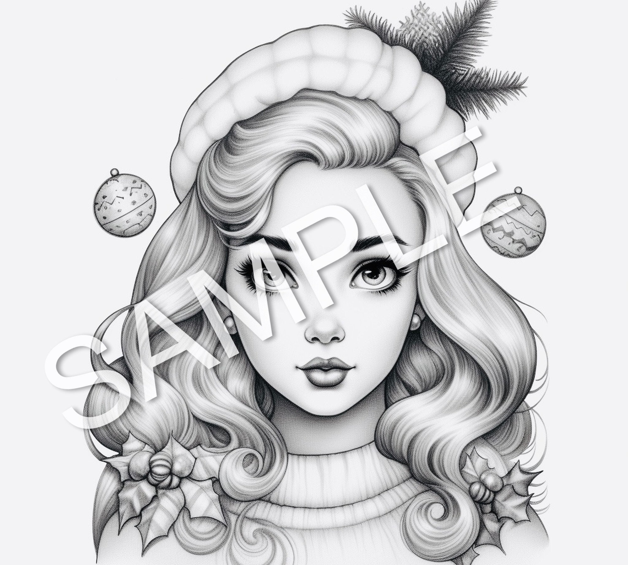 50 Christmas Cuties Vol 2 Coloring Pages, Coloring Book, Printables ...