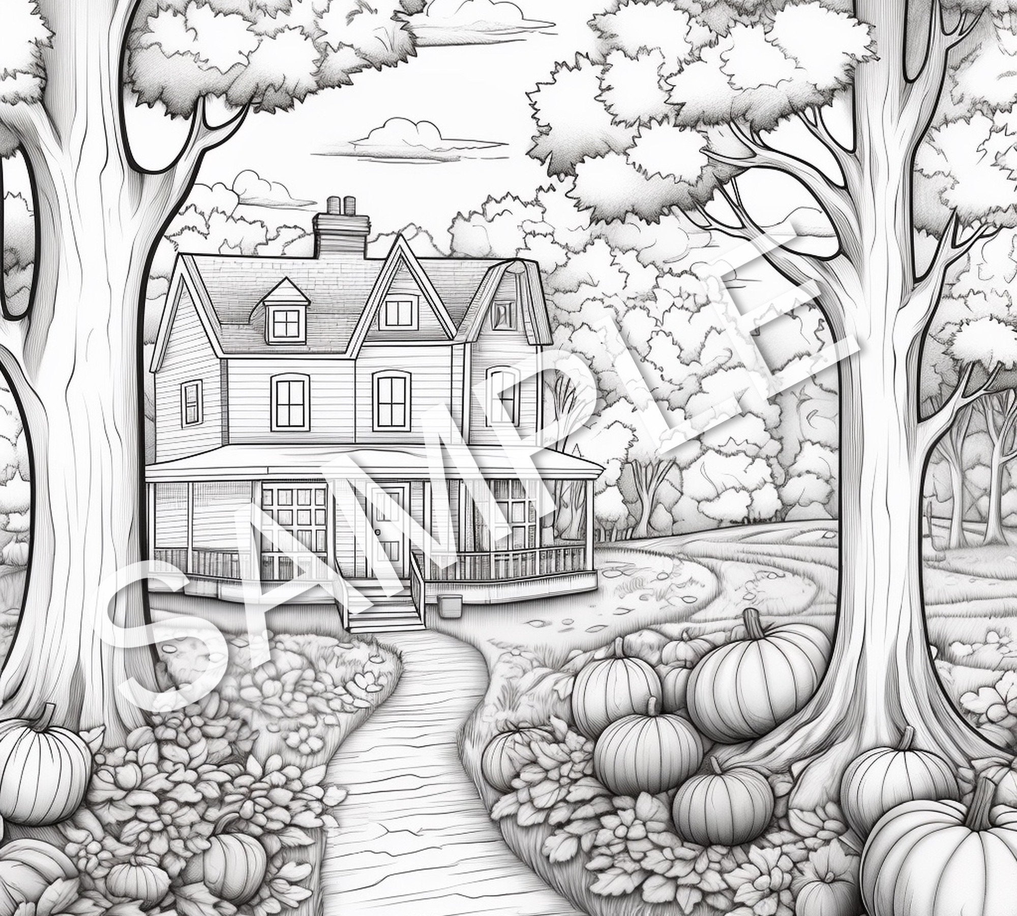 50 Four Seasons Coloring Pages, Coloring Book, Relaxation for All Ages ...