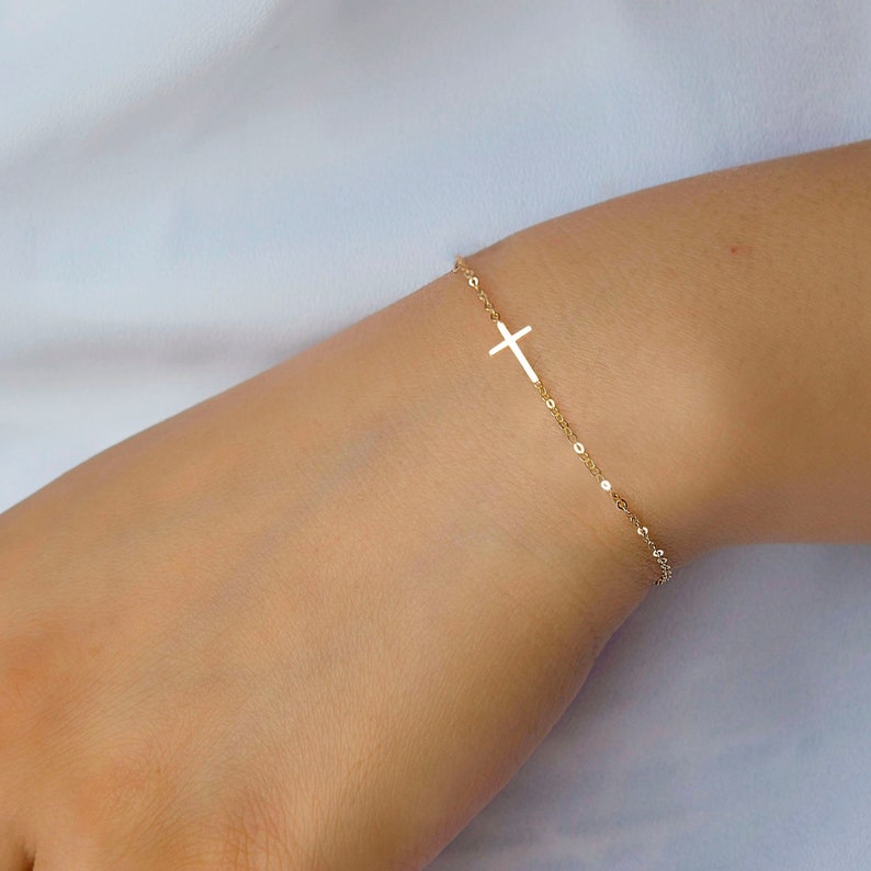 Tiny Cross Bracelet Mini Cross Bracelet, Confirmation Gift for Girl, Christmas Gifts for Her Mom ...