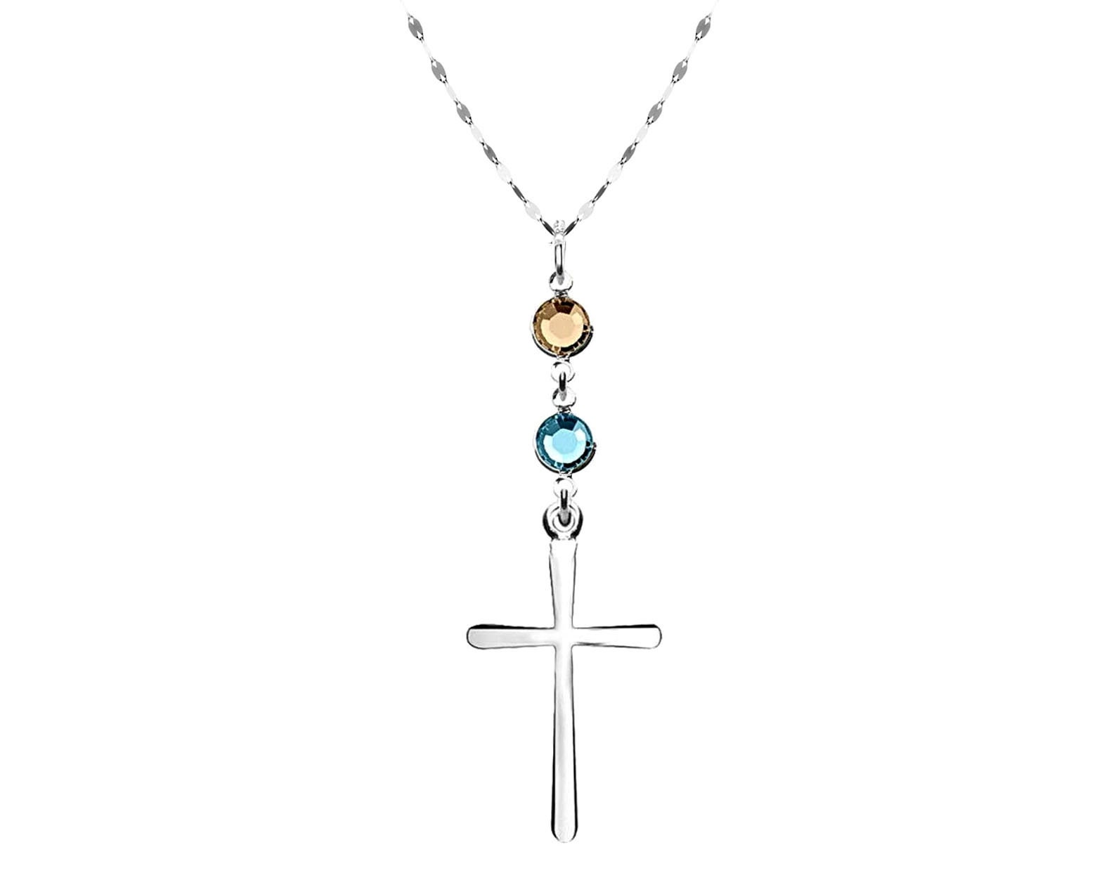 Birthstone Cross Necklace - Christmas Gifts for Her Mom Sister Daughter ...