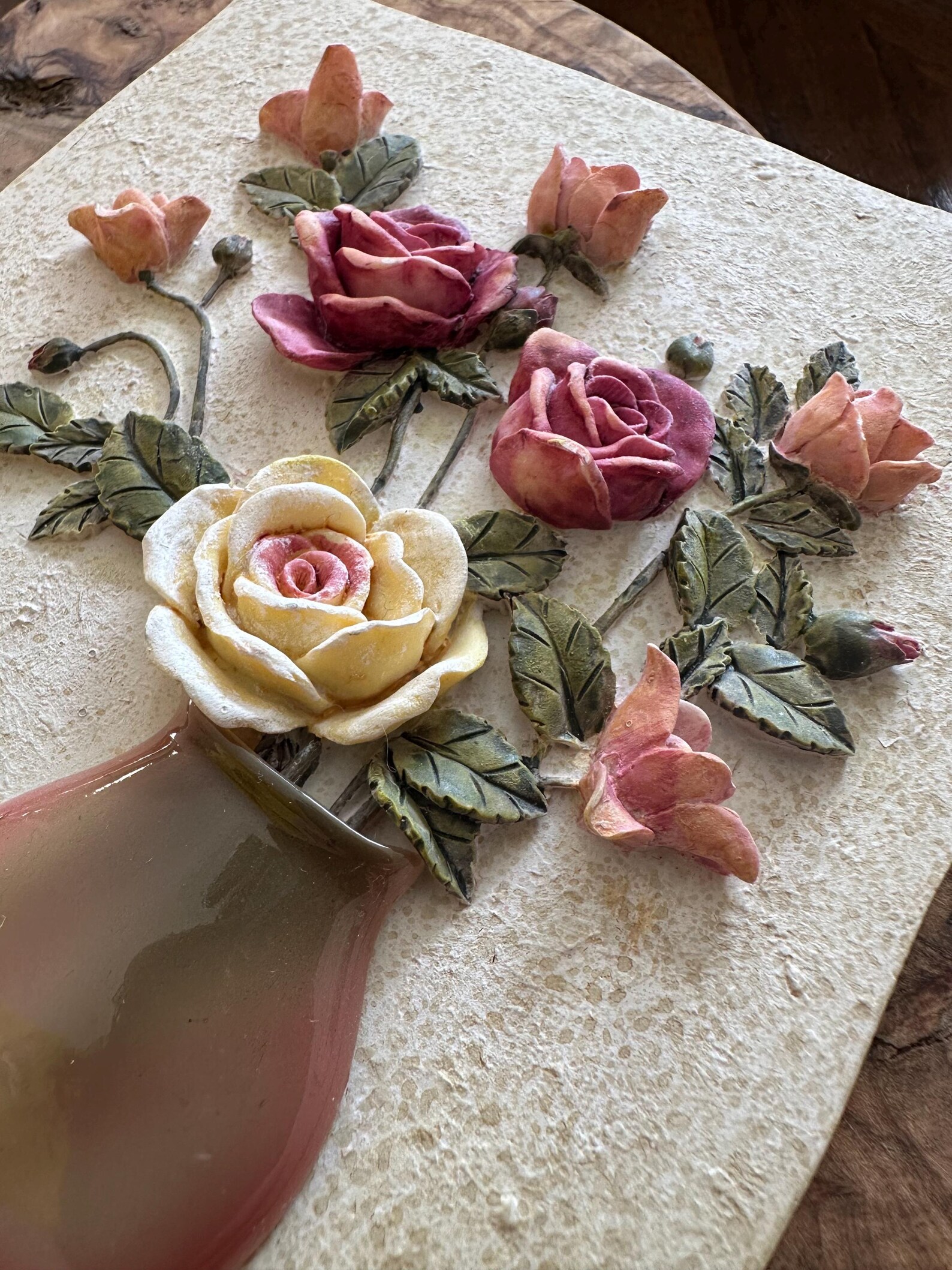 Beautiful CHERI BLUM 6x 4.5 Resin Floral 3D Plaque Roses in Acrylic ...