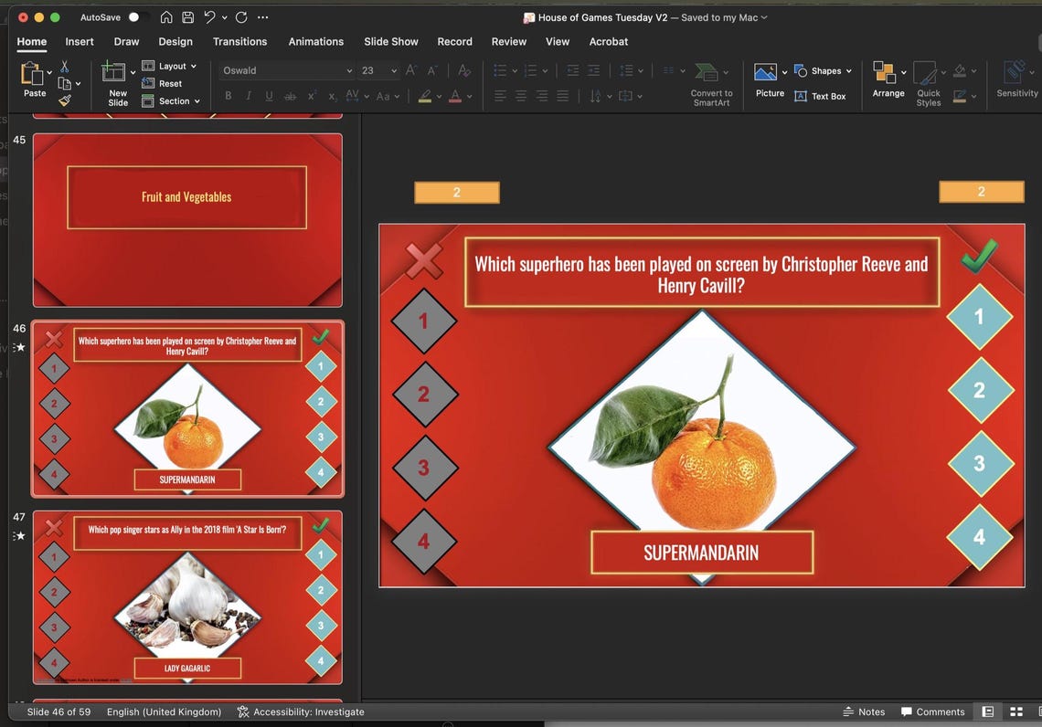 Richard Osman House of Games Powerpoint Tuesday V2 - Etsy