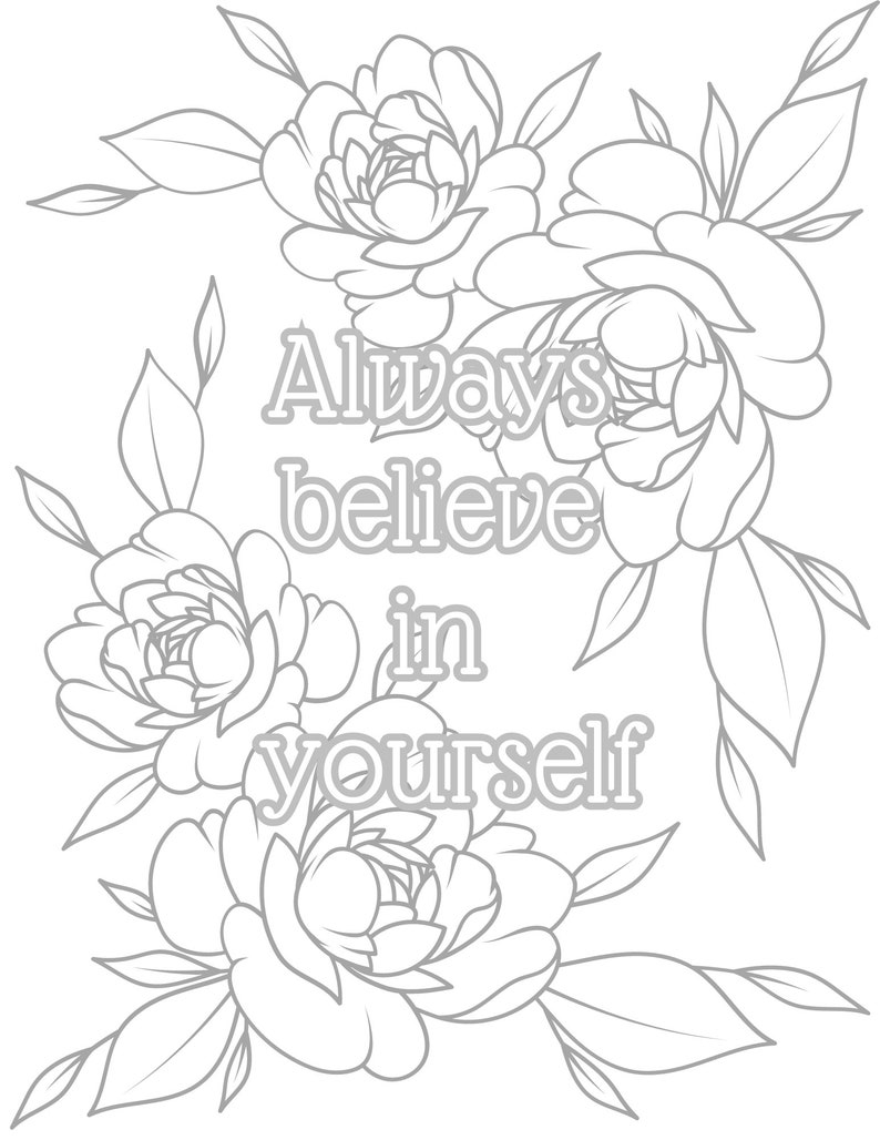 Positive Vibes Only Download & Print Coloring Book 20 Pages - Etsy