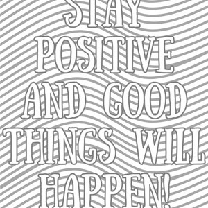 Positive Vibes Only Download & Print Coloring Book 20 Pages - Etsy
