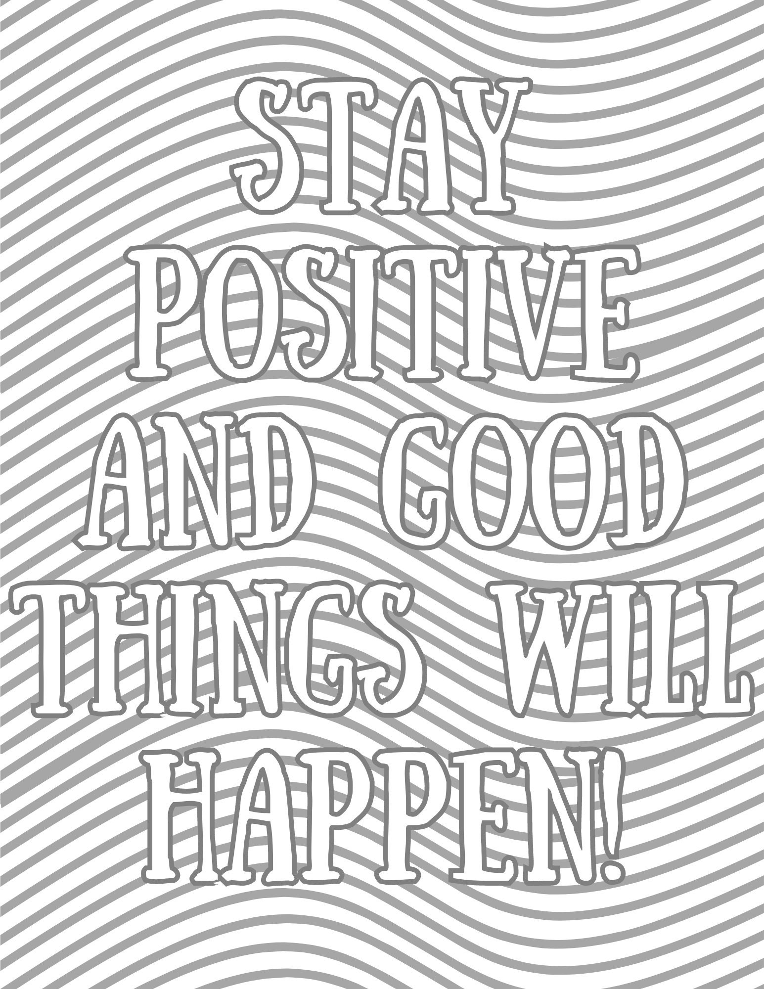 Positive Vibes Only Download & Print Coloring Book 20 Pages - Etsy