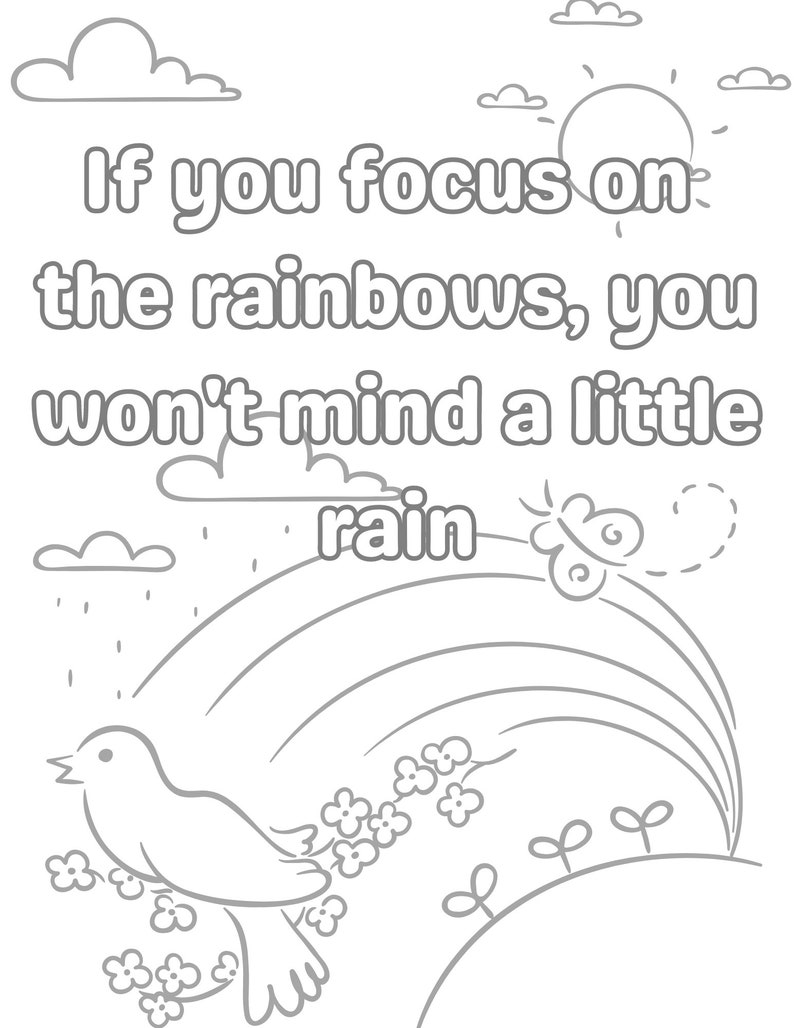 Positive Vibes Only Download & Print Coloring Book 20 Pages - Etsy