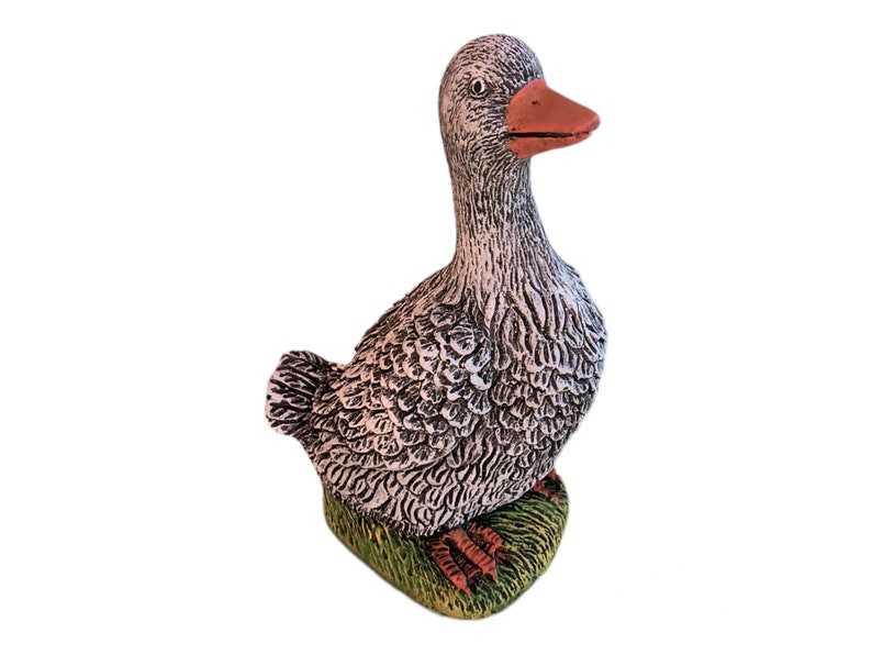 Large Vintage Goose Stone Goose Sculpture Garden Goose Ornament ...