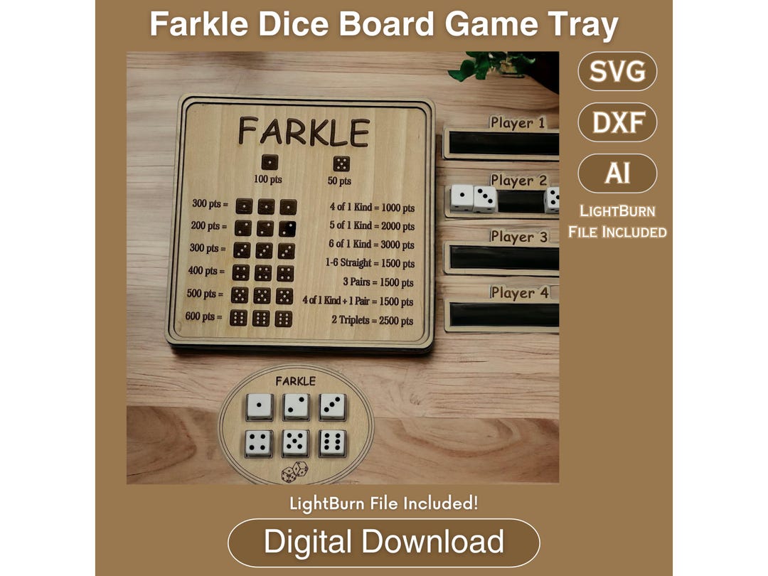 Farkle Dice Board Game Tray, Family Game Night, Board Games, Dice Games ...