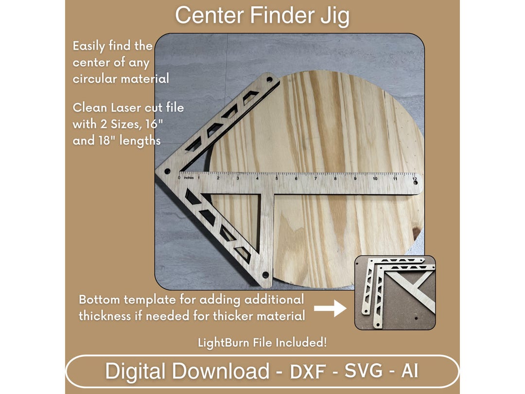 Center Finder Jig Template SVG, Laser Cut Grid, Centering Ruler Digital ...