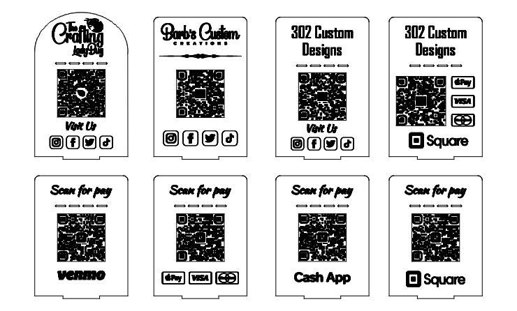 QR Code Payment and Social Media Sign Templates - Digital Download ...