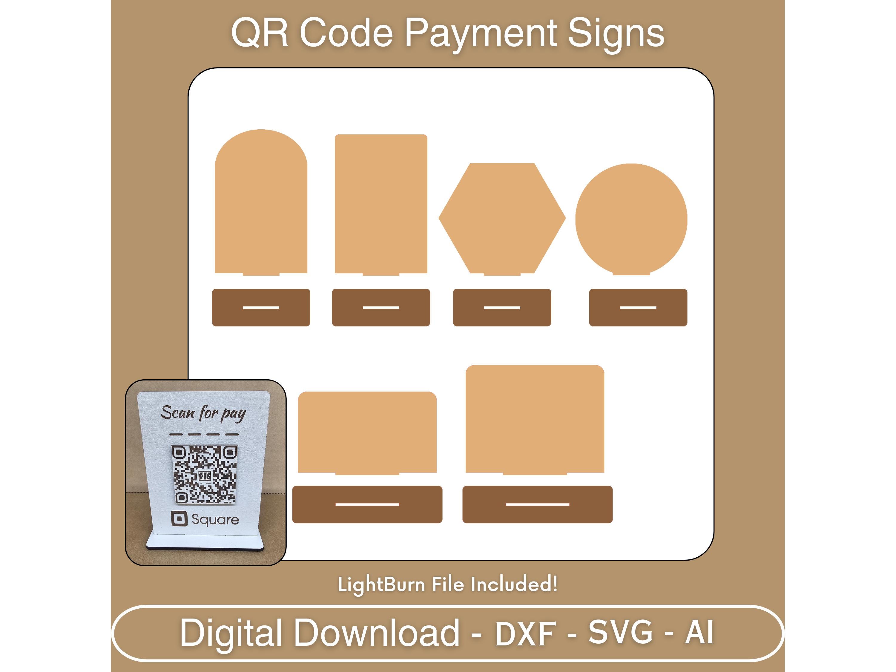 QR Code Payment and Social Media Sign Templates - Digital Download ...
