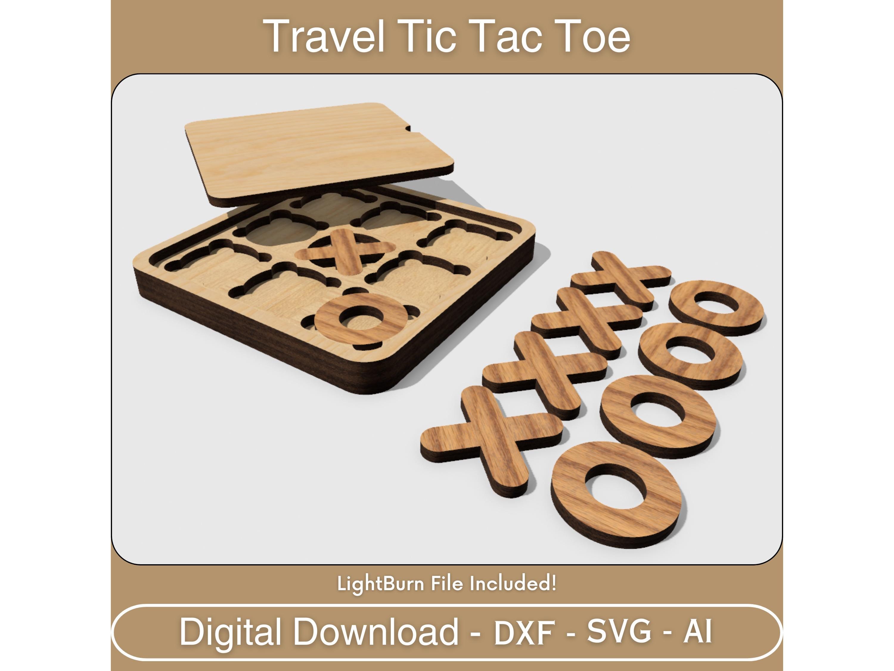 Tic Tac Toe Travel Game - SVG Digital Download - Lightburn File ...