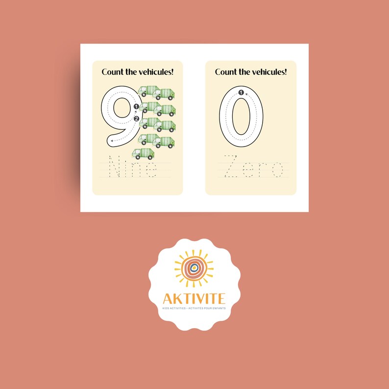 Learning Flash Cards Number Activities for Kids Toddler - Etsy