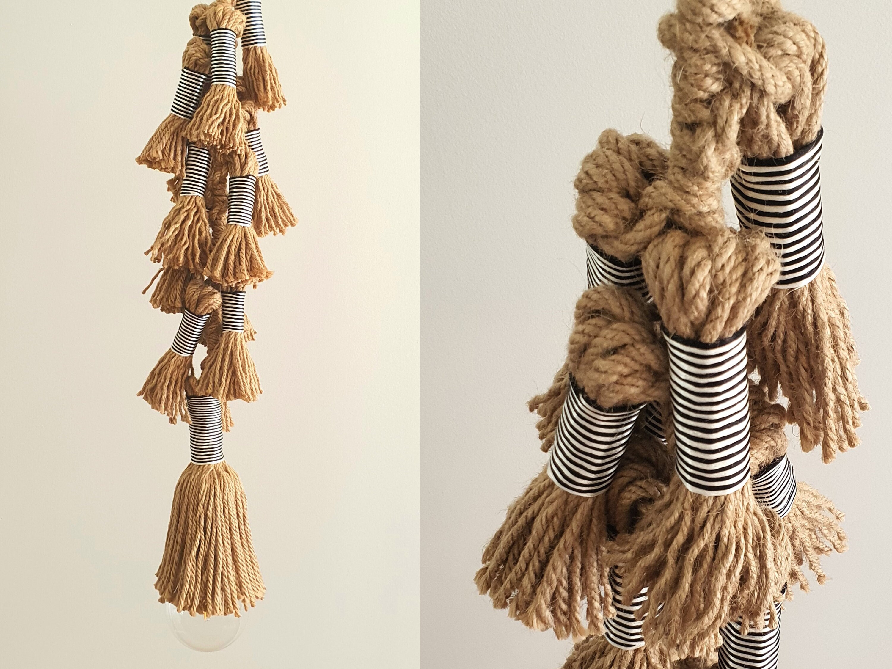 Jute Tassel Hanging Lamp Tribal Minimalism Style, Add Eclectic and ...