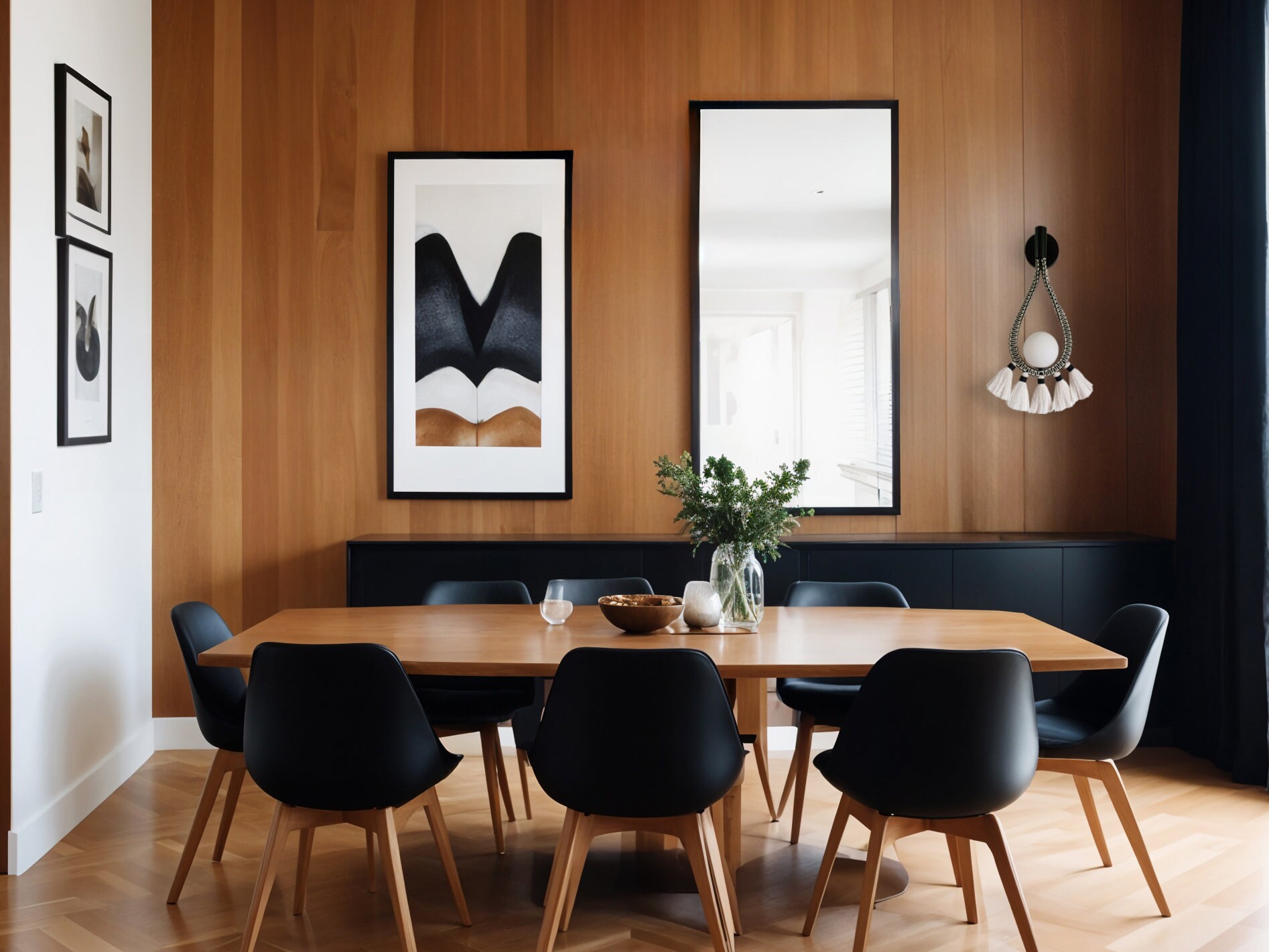 Handwoven Macrame Wall Sconce: Black & White Cotton Tassel Lamp - Etsy