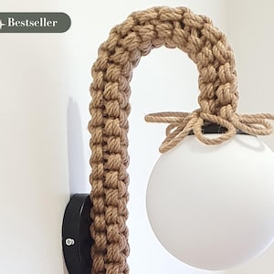 Jute Pensil Macrame Cotton Lamp Sculpture, Hardwire ,plug in Wall ...