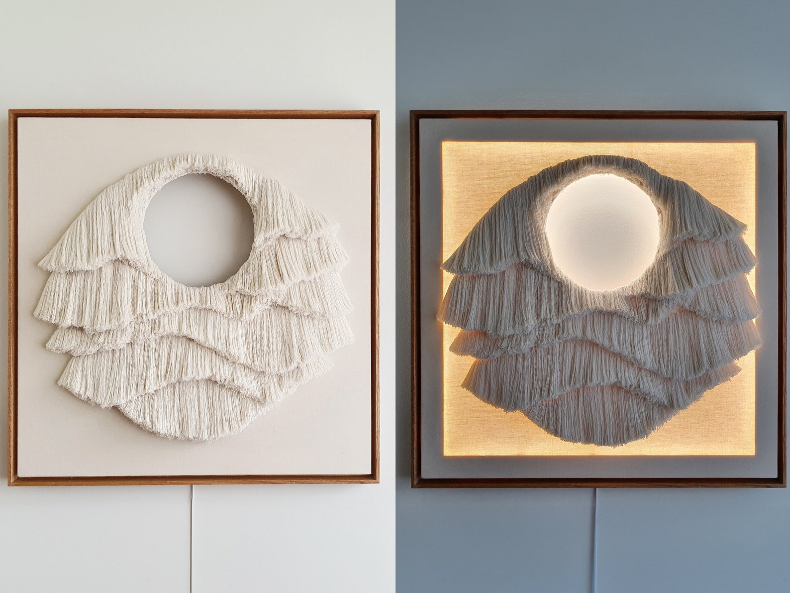 Sundunes Lighted Textile Artwork on High Quality Canvas, Inlaid With ...