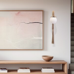 Jute Pensil Macrame Cotton Lamp Sculpture, Hardwire ,plug in Wall ...