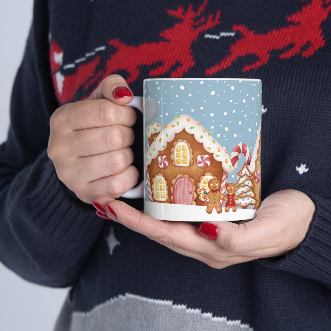 Christmas Mug, Gingerbread House Mug, Christmas Gift, Holiday Coffee ...