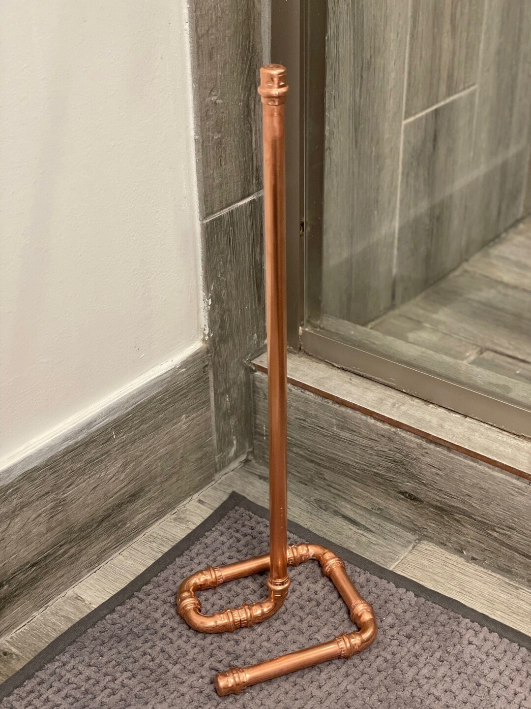 Copper Pipe Toilet Paper Holder Stand - Etsy