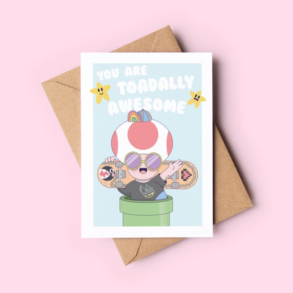 Toad Mario Birthday Card - Etsy
