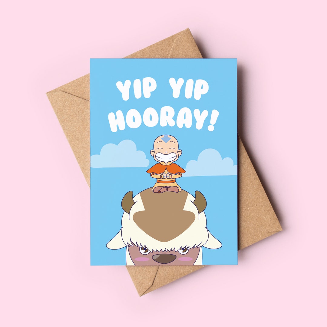 Yip Yip Hooray Avatar Aang Inspired Greeting Card, Avatar the Last Airbender - Etsy
