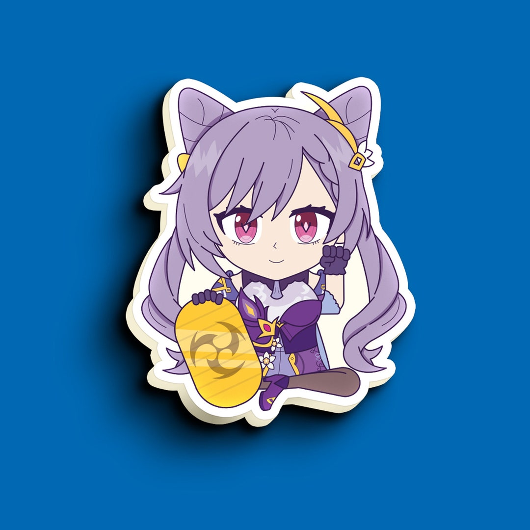 Keqing Lucky Cat Wooden Pin Inspired by Genshin Impact - Etsy