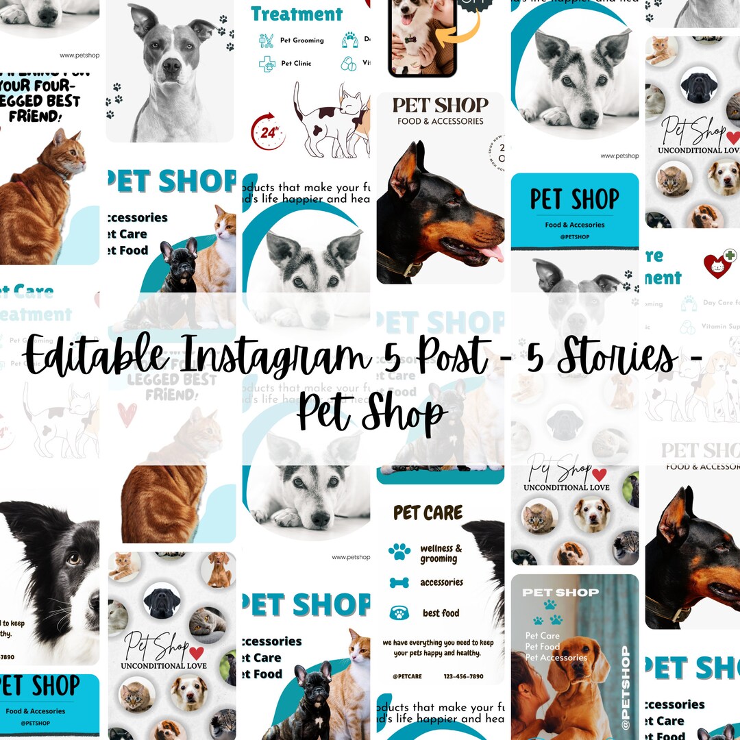 Editable Canva Pet Shop Templates - Etsy