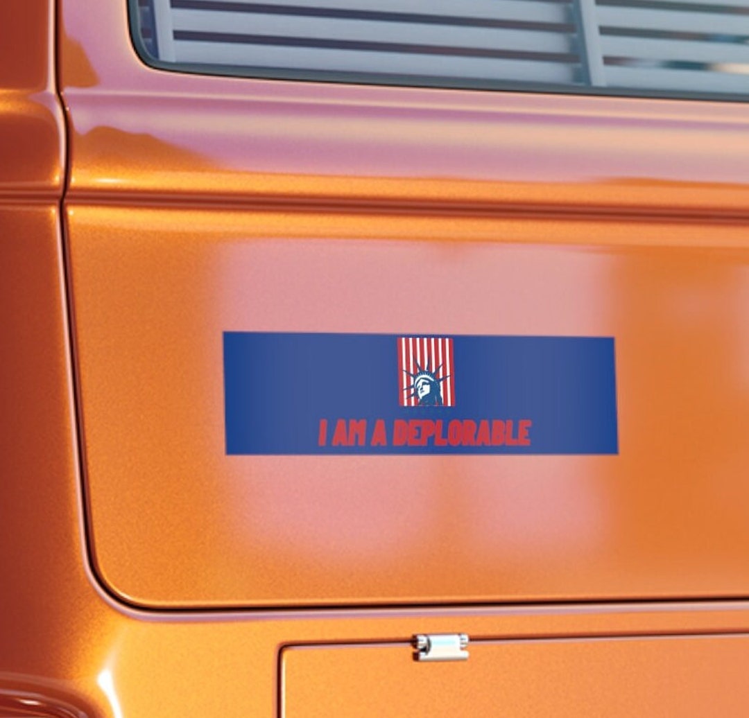 I Am a Deplorable Bumper Sticker, Red White and Blue Bumper Sticker ...