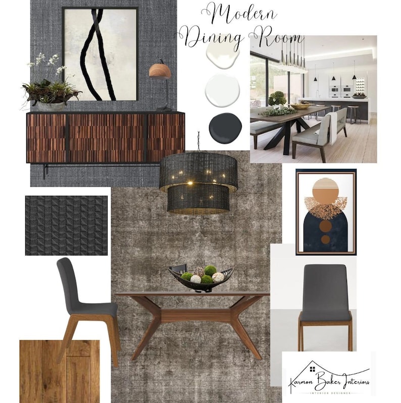 Modern Dining Room Mood Board - Etsy