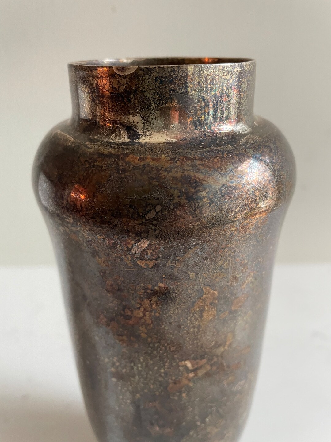 Silver Plated Vase With Beautiful Patina - Etsy