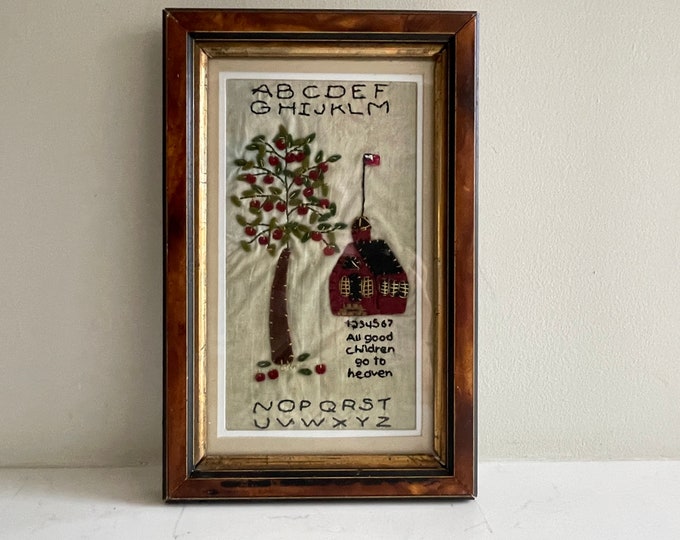 Framed Embroidered Alphabet Sampler - Etsy
