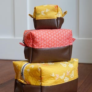 Two-toned Boxy Pouch PDF Sewing Pattern | 4 Sizes | Makeup and Toiletry ...