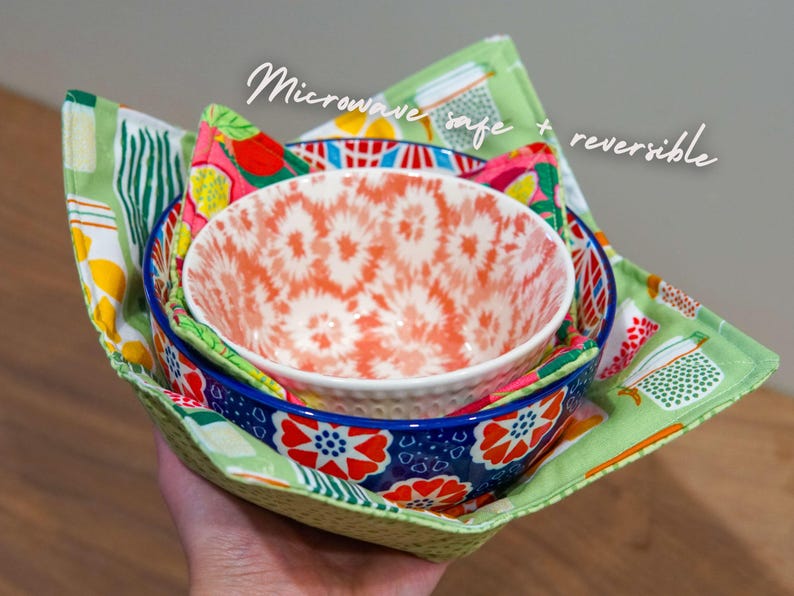Reversible Soup Bowl Cozy Pattern, 2 Sizes With Video Tutorial ...