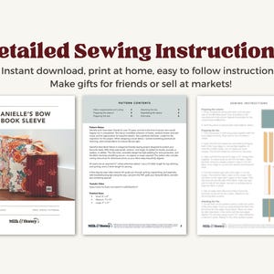 Modern Book Sleeve PDF Sewing Pattern | 3 Sizes | Quilted iPad Kindle ...